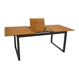 DEGAMO Ausziehtisch RIVELLO 150/200x90cm, Aluminium anthrazit + Akazie ge&ouml;lt