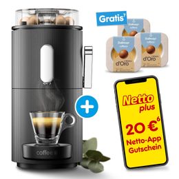 CoffeeB Kaffeemaschine Globe, schwarz + 3 Packungen CoffeeB Dallmayr Crema d&acute;Oro 9 Coffee Balls 53 g