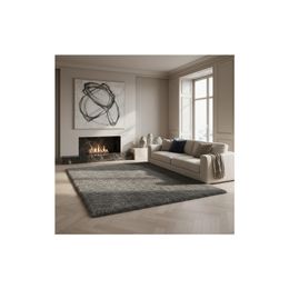 KADIMA DESIGN Hochflorteppich SALZACH, einfarbig, Hellgrau, 280 x 370 cm