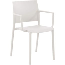 CLP Gartenstuhl stapelbar Valtor mit Armlehnen aus Kunststoff, wetterfest, ideal f&uuml;r Garten, Terrasse, Balkon und K&uuml;che, belastbar bis 150 kg