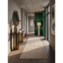 KADIMA DESIGN Flachgewebe-Teppich Ethno Beige 80x250 cm Ethno-Streifen
