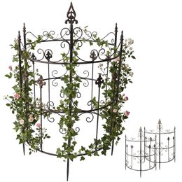 CLP Rankgitter Metall 2er Set Klivia, dekorative Rankhilfe mit Zierspitzen, leicht montierbar, ideal f&uuml;r Rosen und Clematis im Garten