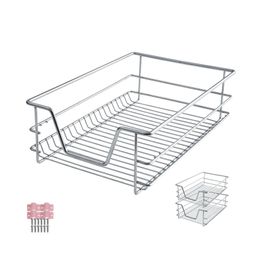 TecTake&reg; Teleskopschublade, verchromt, verstellbare Breite, einfache Montage