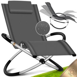KESSER&reg; Relaxliege Liegestuhl Gartenliege Gartenstuhl Klappstuhl faltbar Schwungliege Schaukelsessel ergonomische Relaxsessel wetterfest 180 kg Belastung 174 x 78 x 89 cm
