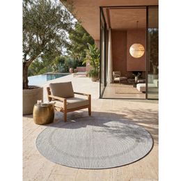 KADIMA DESIGN Outdoorteppich ALSTER, einfarbig, Silber, &Oslash; 200 cm