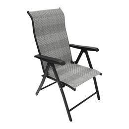 DEGAMO Klappsessel ANTIBES Hochlehner, Metall + Polyrattan grau, klappbar