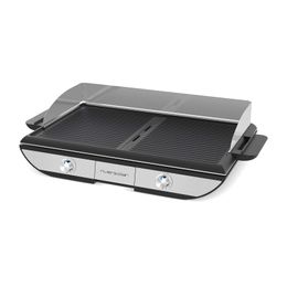 riviera&;bar Plancha Grill 2in1 Tischgrill (2.300 Watt, 2-in-1 Plancha & Grillstruktur, abnehmbare Platte, 2 separate Heizzonen, Grillfl&auml;che 53,5 x 33 cm, f&uuml;r 8?10 Personen)