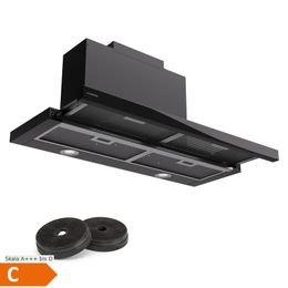 Klarstein Mariana 90 Neo Flachschirmhaube 491 m&sup3;/h Ab-/Umluft LED EEK C Schwarz