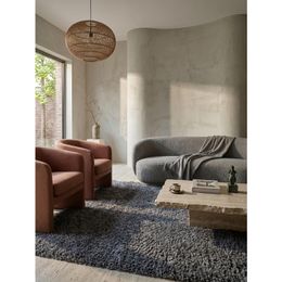 KADIMA DESIGN Hochflorteppich RHEIN, einfarbig, aus Polypropylen, Grau, 300 x 400 cm