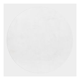 KADIMA DESIGN Teppich Kurzflor Waschbar NECKAR in Wei&szlig;, einfarbig, &Oslash; 120 cm