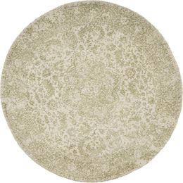 Teppich Pad, H:10mm &Oslash;:170cm, gr&uuml;n, Viskose, Wolle, Wohnzimmer, Teppiche, "ROOT", Orient Optik, Viskose & Wolle, bedruckt, rechteckig oder rund