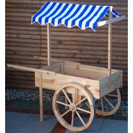 Transportkarren Promadino, B:82cm H:184cm, beige, Holzwerkstoff, Textil, Transportwagen, "Marktwagen", BxTxH: 173x82x184 cm