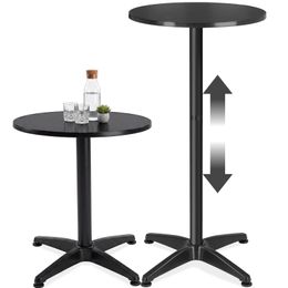 TecTake&reg; Aluminium-Bistrotisch, wetterfest, Zementsockel, Belastbarkeit 60 kg, h&ouml;henverstellbare Kunststofff&uuml;&szlig;e