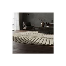Teppich Hochflor RIGI in Beige, im Skandi-Boho-Stil, &Oslash; 200 cm