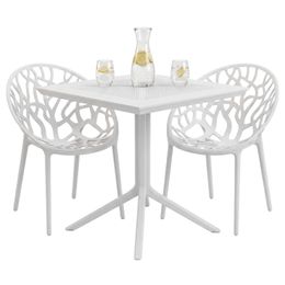 CLP Gartenm&ouml;bel-Set stapelbar Avara mit 2 St&uuml;hlen, moderne Sitzgruppe f&uuml;r Balkon, Terrasse und Garten, wetterfest aus Kunststoff