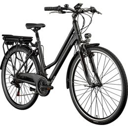 Z&uuml;ndapp Z802 E Bike Trekkingrad Damen ab 160 cm mit Nabenmotor Pedelec Trekking Fahrrad mit 21 Gang und Beleuchtung StVZO
