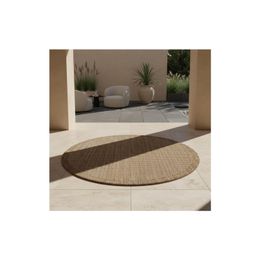 KADIMA DESIGN Teppich Outdoor DAFNE in Braun, einfarbig, &Oslash; 120 cm
