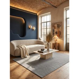 KADIMA DESIGN Flachgewebe-Teppich Berber-Tradition Silber 140x200 cm Uni meliert
