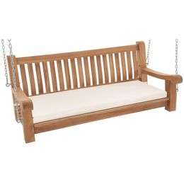CLP Schaukelbank wetterfest Joyce mit Sitzkissen, robust massiv Teakholz, mit Armlehne und Ketten, Gartenbank f&uuml;r Terrasse und Balkon