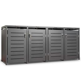 M&uuml;lltonnenbox K&Ouml;LN 264x80x116cm f&uuml;r 4x Tonnen 120 und 240 Liter, Stahl anthrazit