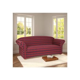 3-Sitzer Sofa Loretta, ca. 204 x 83 x 85 cm &ndash; Rot kariert