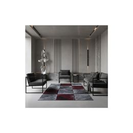 KADIMA DESIGN Teppich Kurzflor INN in Rot, kariert, 160 x 230 cm