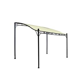 DEGAMO Anbaupavillon MANTOVA 3x2,5 Meter, Stahl dunkel, Plane PVC-beschichtet &eacute;cru