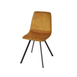 Riess Ambiente riess-ambiente Stuhl AMSTERDAM CHAIR - Retro senfgelb Samt Designklassiker pflegeleicht Esszimmer