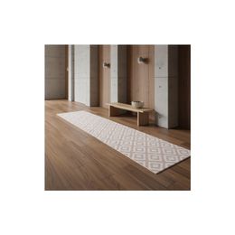 KADIMA DESIGN Teppich Kurzflor INN in Rosa, geometrisch, 80 x 300 cm