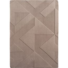 KADIMA DESIGN Teppich Kurzflor Waschbar LAVAREDO in Beige, geometrisch, 240 x 340 cm