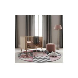KADIMA DESIGN Kinderteppich TASNA, mit Herz-und-Stern-Motiv, Rosa, &Oslash; 160 cm