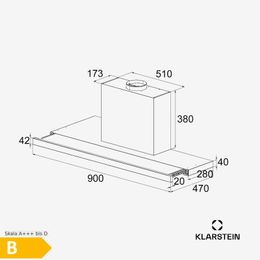 Mariana Neo 90 Flachschirmhaube 90cm 640 m&sup3;/h Abluft LED Wei&szlig;