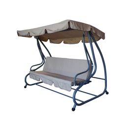 Hollywoodschaukel MIAMI 4-sitzer, grau / creme, mit Liegefunktion