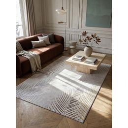 Teppich Polyester Grau 140x200 cm - KAVALA KADIMA DESIGN