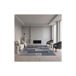 KADIMA DESIGN Kurzflorteppich INN, in Steinoptik, Schwarz, 80 x 150 cm