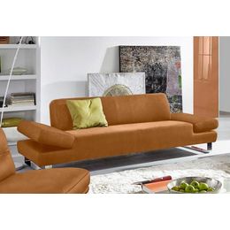 2-Sitzer W.Schillig, B:202cm H:76cm T:91cm, gelb, Flachgewebe S22 (100% Polyester);Stoff S37 (100% Polyester): Luxus-Microfaser in