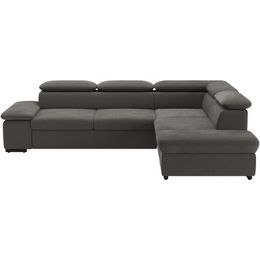 Sit & More Ecksofa SIT & MORE, B:272cm H:73cm T:226cm, grau, 100% Polyester, Wohnzimmer, Sofas, "Alcudia L-Form, B: 272 cm, Arm- und Kopfteilverstellung,