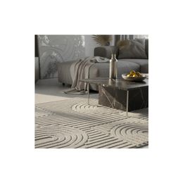 Teppich Hochflor RIGI in Silber, im Skandi-Boho-Stil, 280 x 370 cm