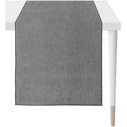 Tischl&auml;ufer Apelt, B:140cm L:46cm, grau, Leinen, Polyester, Tischdecken, "Stone", mit Kettelrand