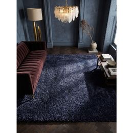 KADIMA DESIGN Teppich Hochflor RHEIN in Marineblau, einfarbig, 120 x 170 cm