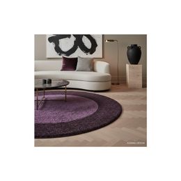KADIMA DESIGN Teppich Hochflor RHEIN in Violett, mit Bord&uuml;re, &Oslash; 160 cm
