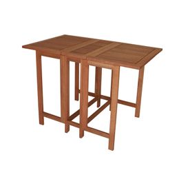 DEGAMO Doppel Klappentisch 107x65x74cm rechteckig, Eukalyptus ge&ouml;lt