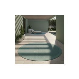 KADIMA DESIGN Teppich Outdoor DAFNE in Blau, einfarbig, &Oslash; 200 cm