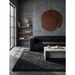 KADIMA DESIGN Teppich Hochflor RHEIN in Anthrazit, einfarbig, 120 x 170 cm