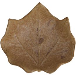 IB Laursen Steingut-Schale laubblattf&ouml;rmig Braun Br&auml;unlich - 14,7 x 13,5 x 4,5 cm