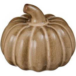 IB Laursen Deko-K&uuml;rbis stehend aus Steingut Natur Braun - H 8 x &Oslash; 9 cm