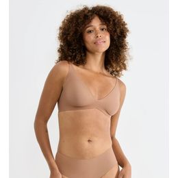 Sloggi Damen B&uuml;gelloser BH "ZERO Feel 2.0", Gr. XL, braun, Single Jersey, Obermaterial: 76% Polyamid, 24% Elasthan, BHs, mit herausnehmbaren,