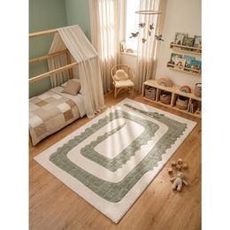 Kinderteppich Pflegeleicht Creme 140x200 cm - VELT KADIMA DESIGN