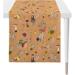 Tischl&auml;ufer Apelt, B:140cm L:48cm, beige, Baumwolle, Polyester, Tischdecken, "3405"
