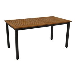 DEGAMO Tisch RAGUSA 150x80cm, Stahl anthrazit + Akazie ge&ouml;lt
